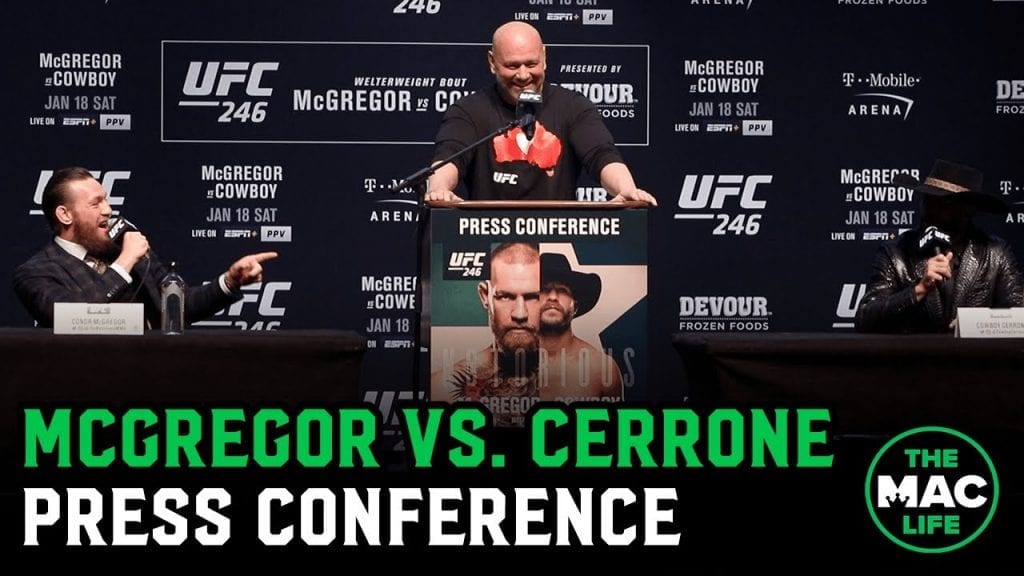 Watch: UFC 246 Press Conference – Conor McGregor vs. Donald Cerrone
